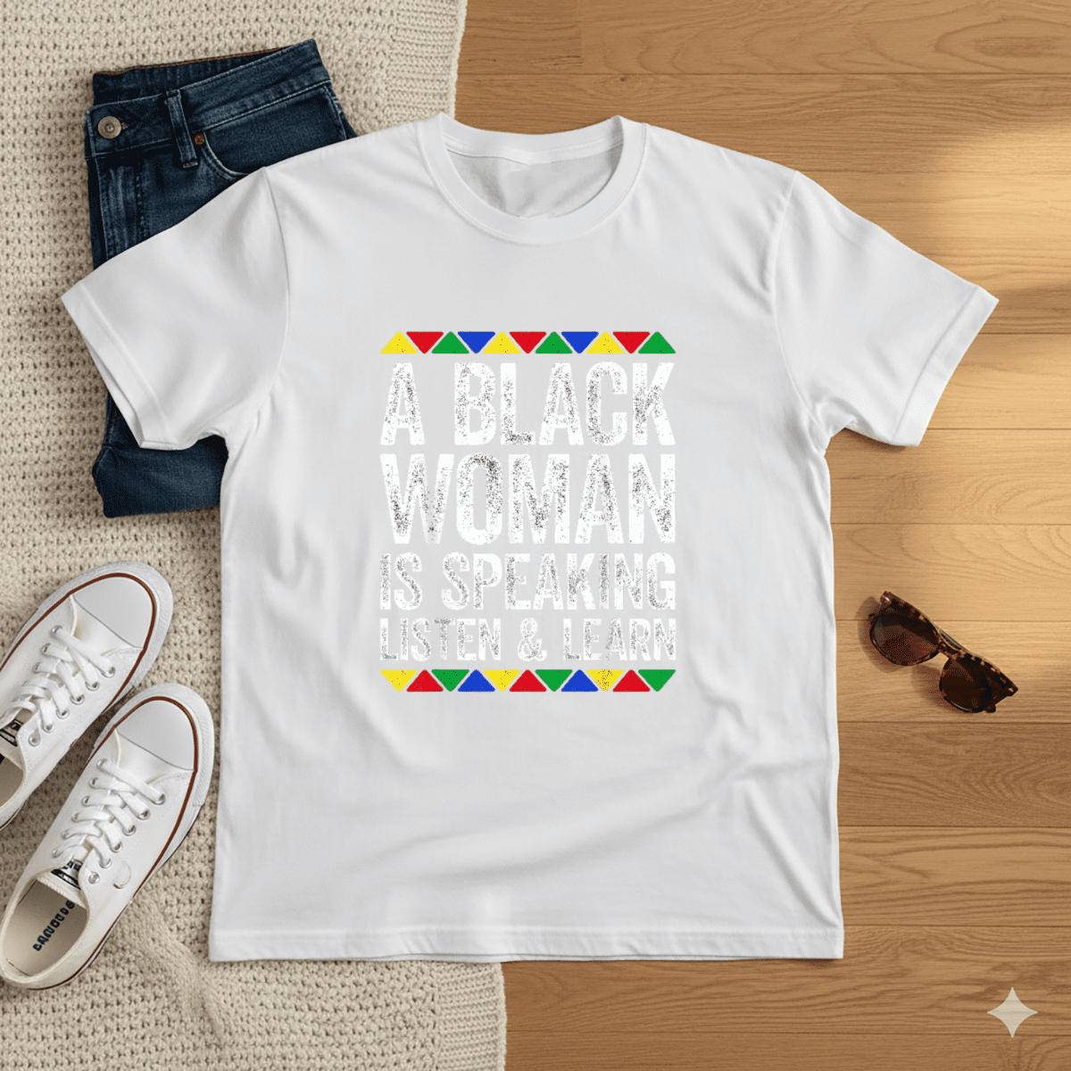 A Black Woman Is Speaking Listen And Learn Graphic Quote Unisex T-Shirt up to Size 5XL - Walmart.com