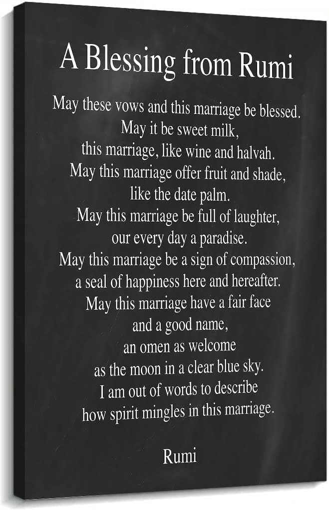 A Blessing from rumi Poem Wall Art Poetry Wall Decor Wedding Poem Wall ...