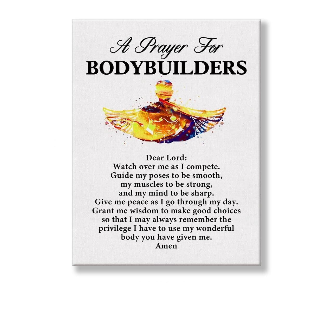 A Bodybuilder's Prayer Quote Poster Canvas Wall Art for Office Home ...
