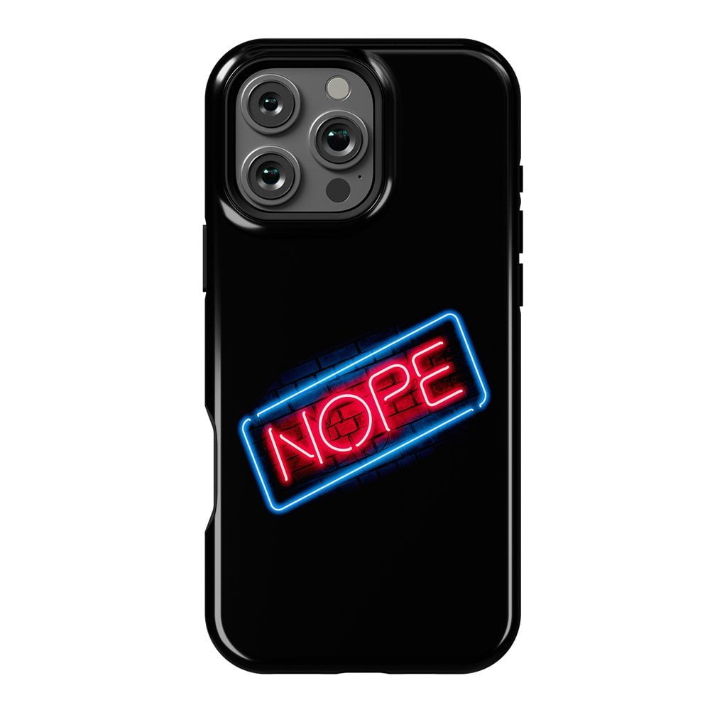 A Bold And Neon Lights Themed Nope Statement Quote Tough Case for ...