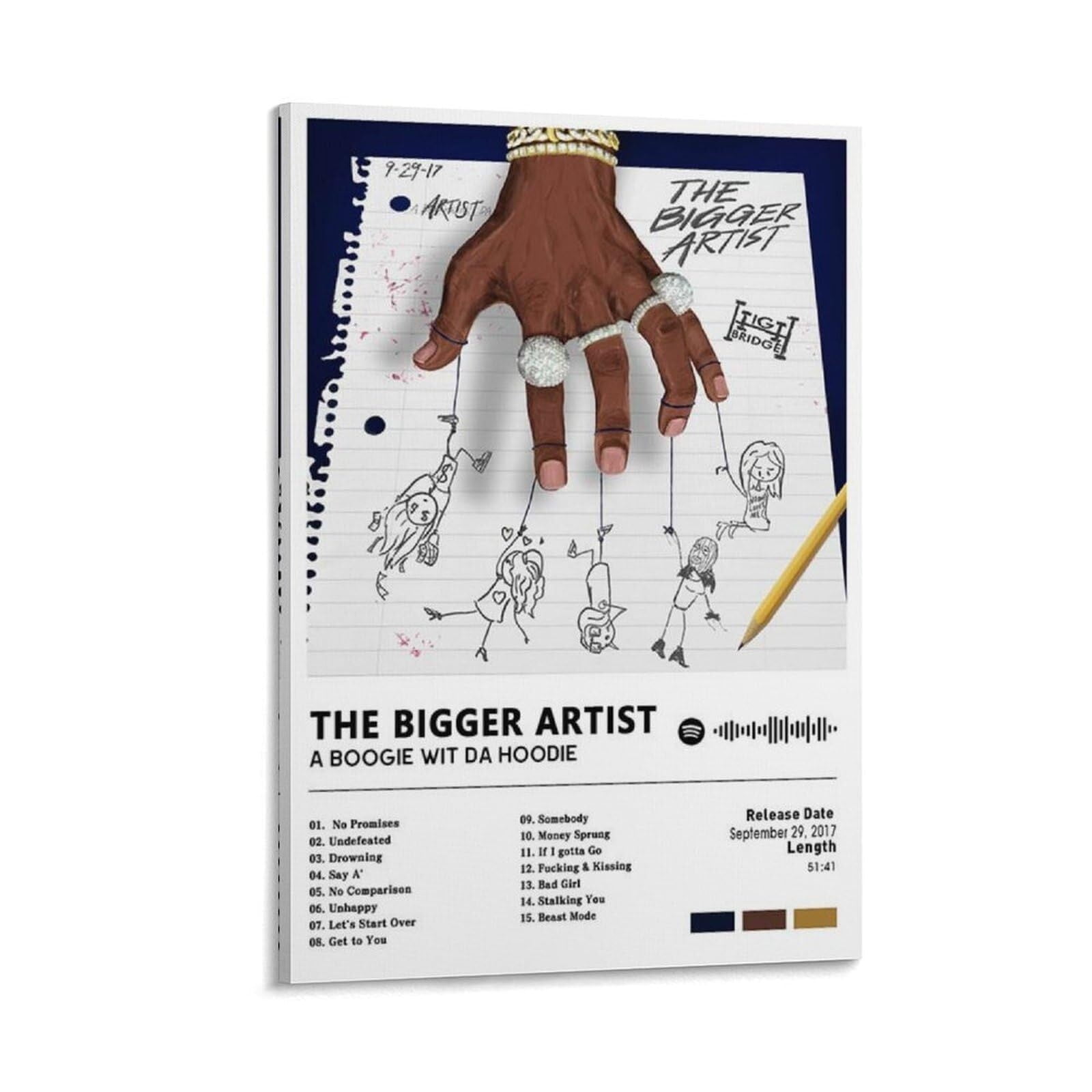 A Boogie Wit Da Hoodie The Bigger Artist Canvas Poster Bedroom ...