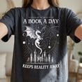 A Book A Day Keeps Reality Away Shirt, Dragon Fantasy Graphic Tee ...