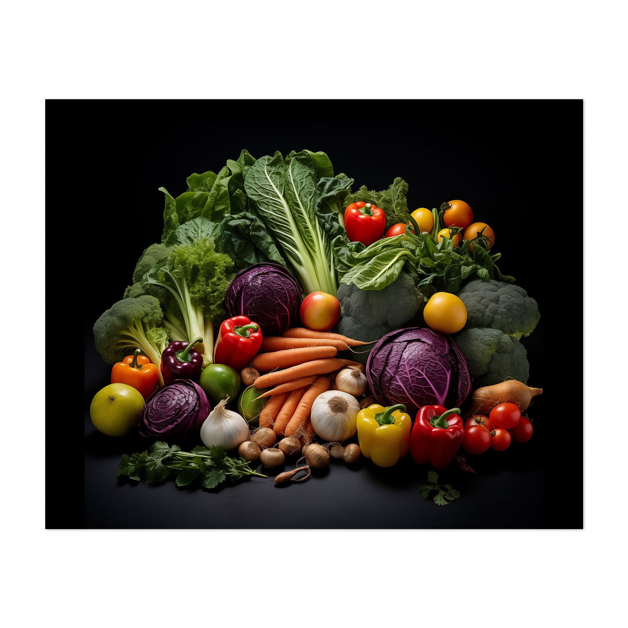 A Bounty of Colors Vegetable Photorealism 2 - Digital Art Kitchen Decor ...