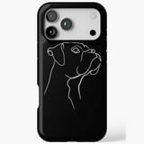 A Boxer Dog Line Art Themed Simple Minimalist iPhone 11 through 17 Pro ...