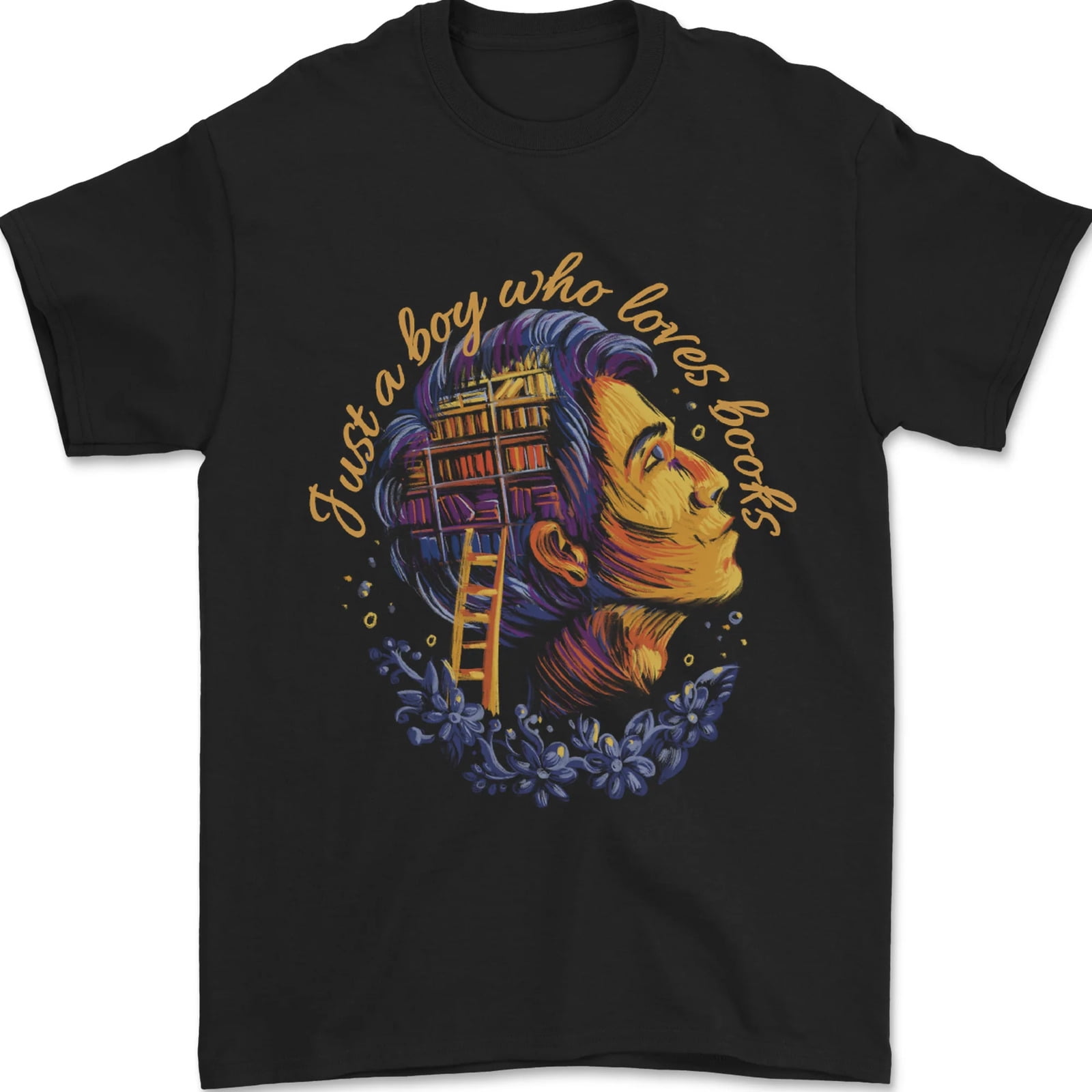 A Boy Who Loves Books Bookworm Reader Mens T-Shirt 100% Cotton ...