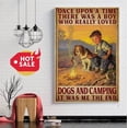 A Boy Who Really Loved Dogs And Camping Vertical Home Decor Vintage Art ...