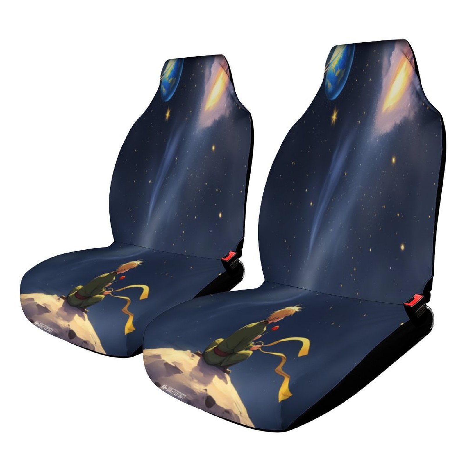 A Boy with A Rose Watching The Night Sky Set of 2 Car Seat Covers Seat ...