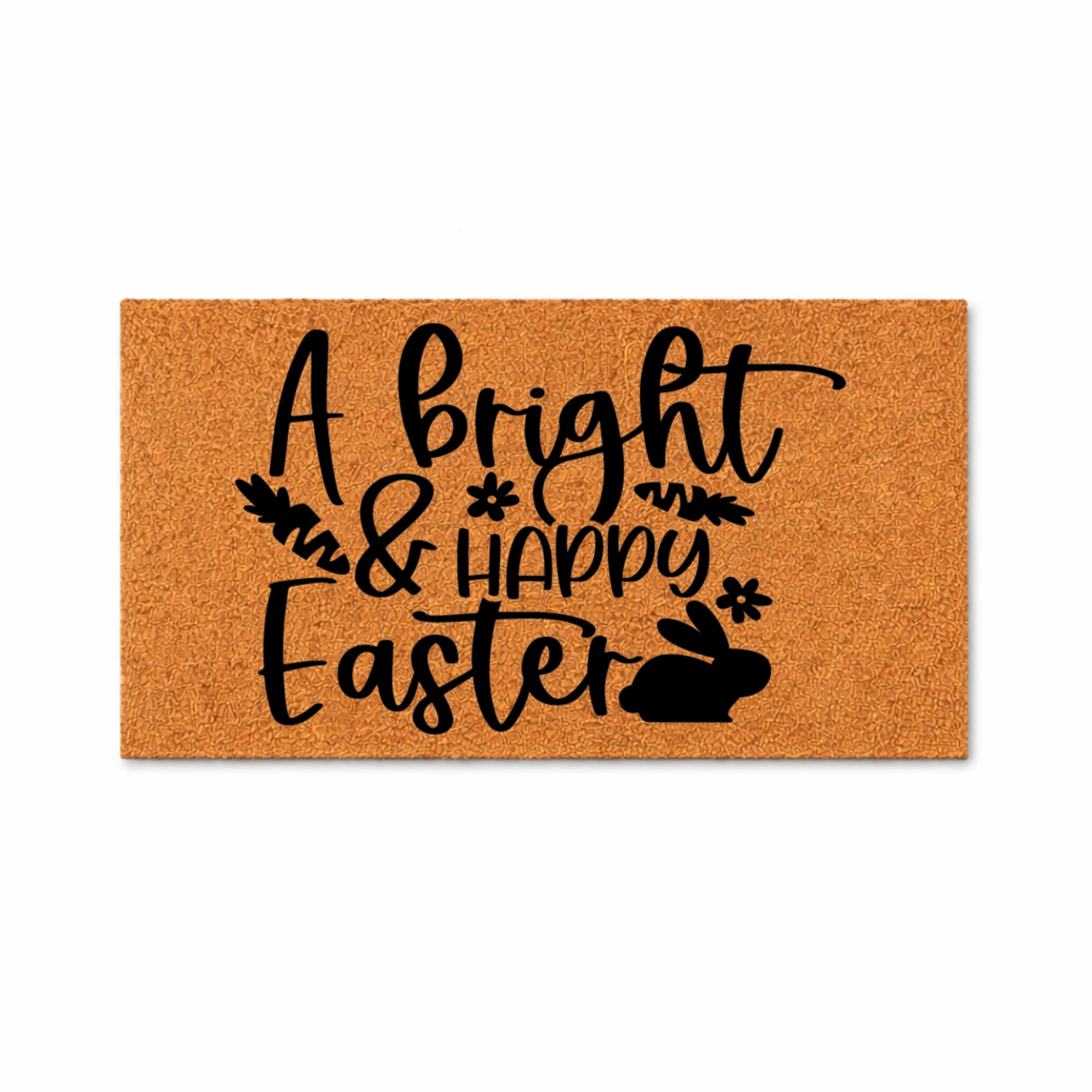 A Bright & Happy Easter Doormat, Bunny Door Mat, Spring Welcome Mat ...