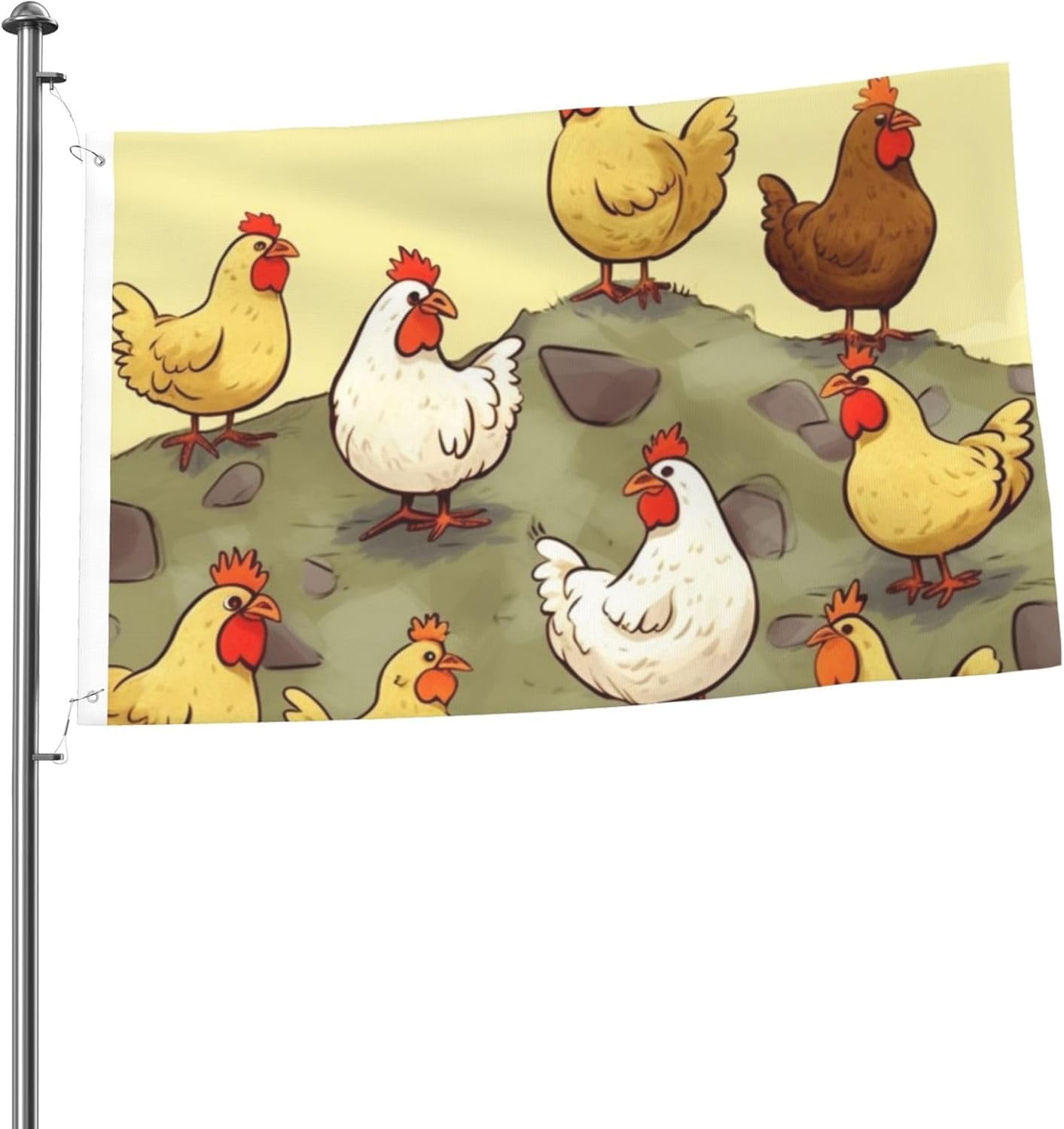 A Brood of Chickens Garden Flags Holiday Banner with Brass Grommets ...