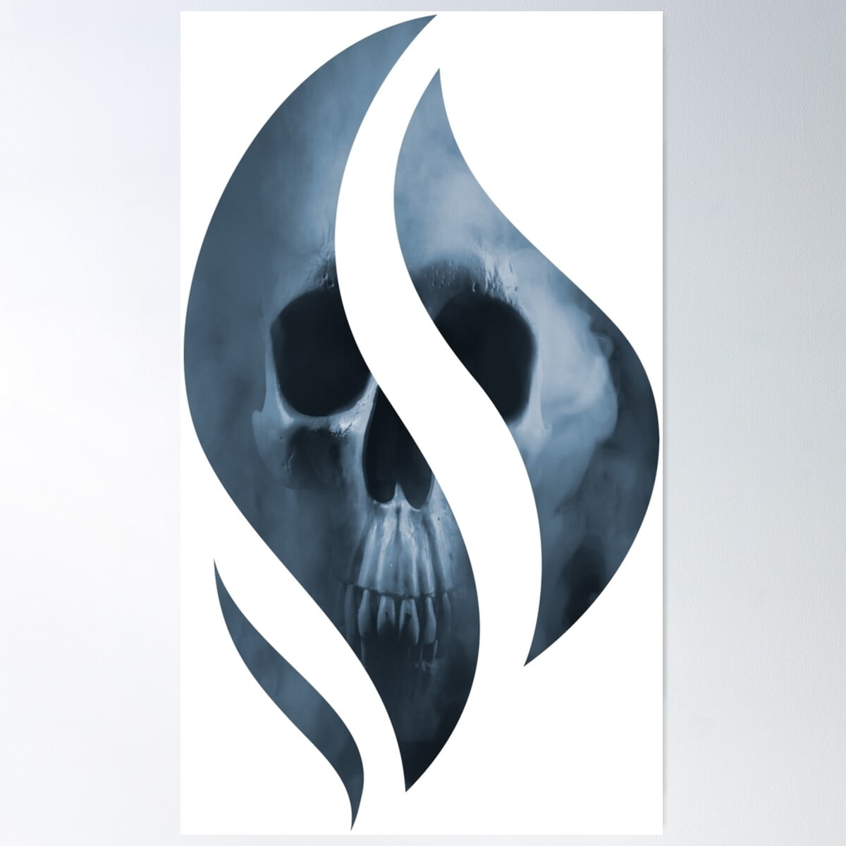 A Burning Skeleton Like A Horror Movie. Poster Wall Art, Modern Wall ...