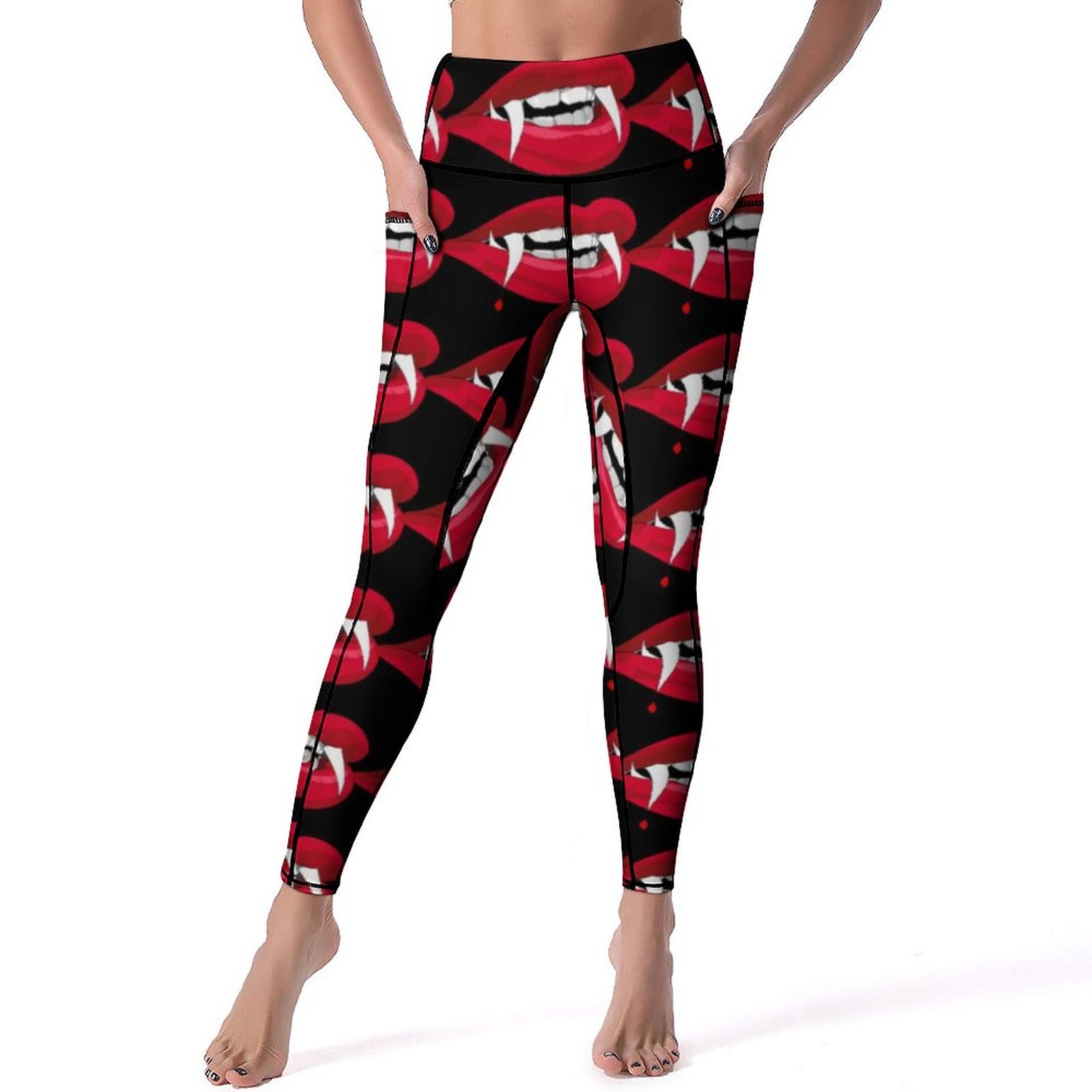 A Burst Of Lips Leggings Sexy Lipstick es Push Up Yoga Pants Vintage ...