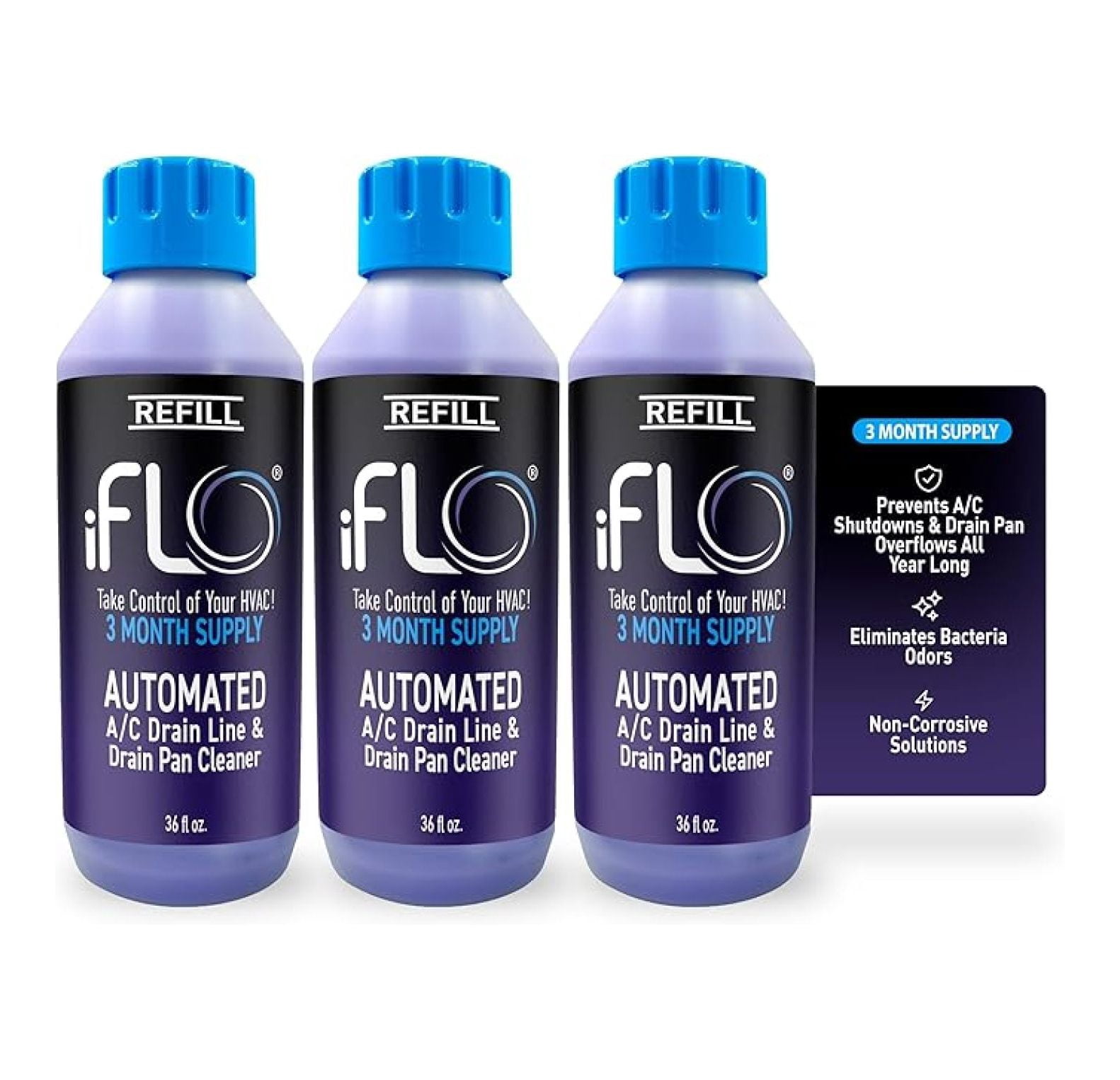 A/C Drain Line Cleaner Cartridge 3-Pack, 36oz Each - HVAC System ...