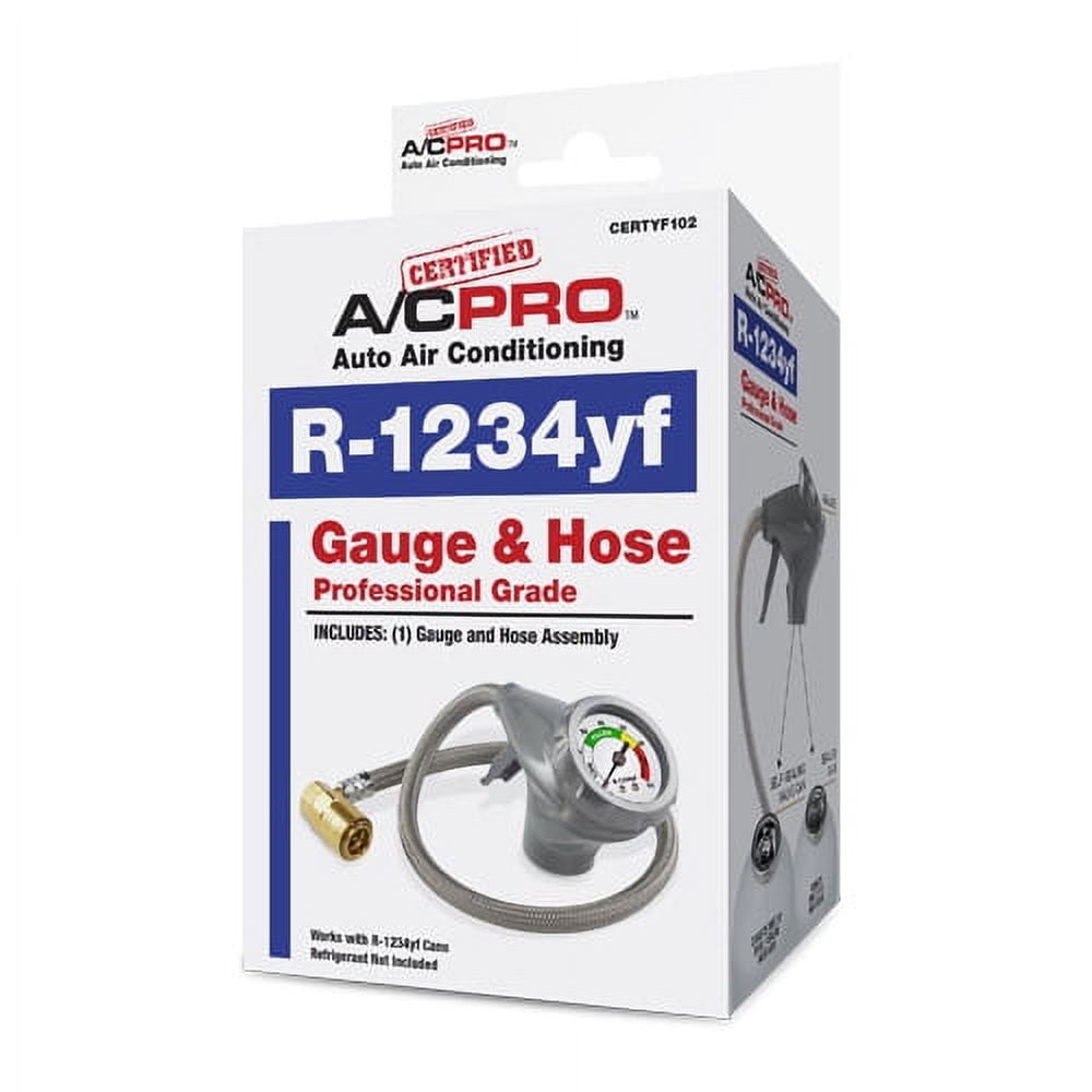 A/C Pro Certified Recharge Gauge and Hose - XL Gauge - Air Conditioner ...