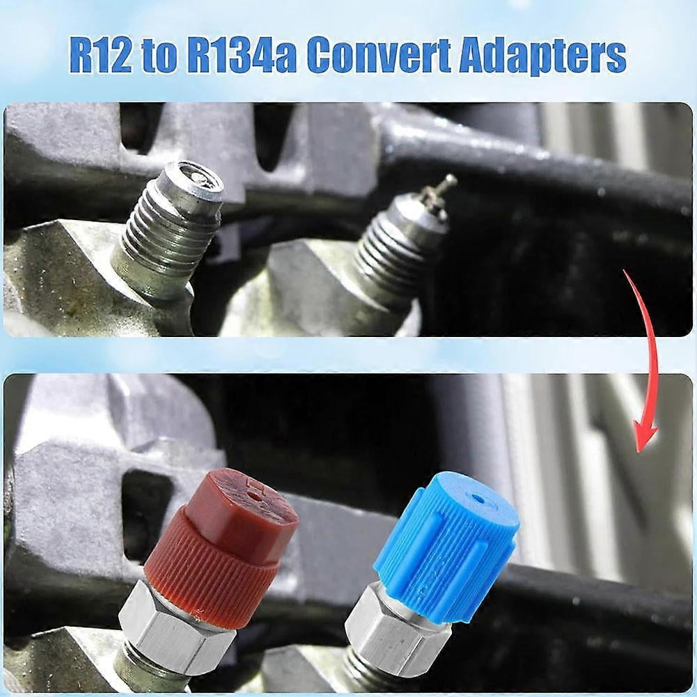 A/C R-12 to R-134a Retrofit Conversion Adapter Fitting 7/16"-20 Valves ...