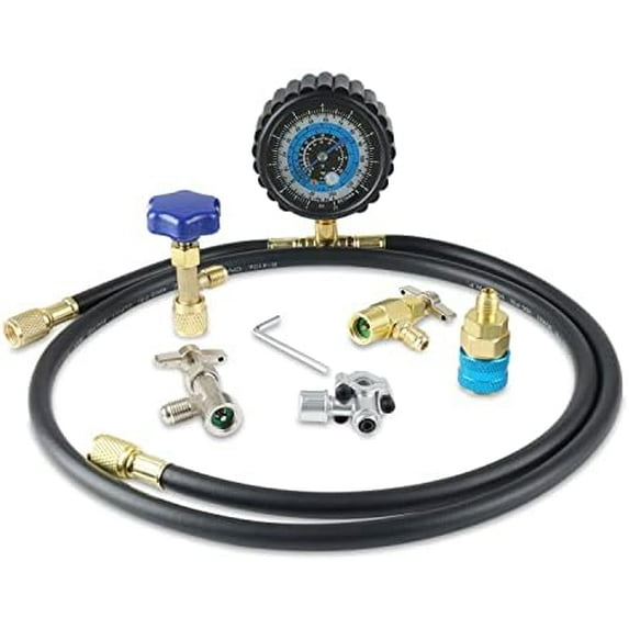 A/C R134A Refrigerator Freon Recharge Kit with Bullet Piercing Valve ...