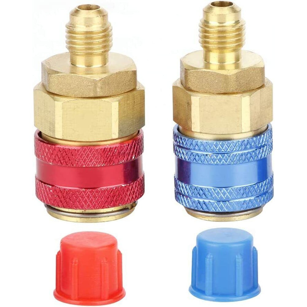A/C R134a Quick Coupler Adapter Car High & Low Side HVAC SAE Male Flare ...