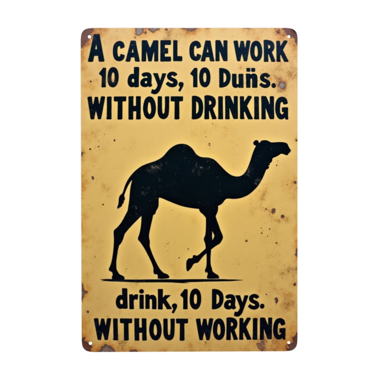 A Camel Can Work Days Without Drinking Retro Poster for Home Office Bar ...