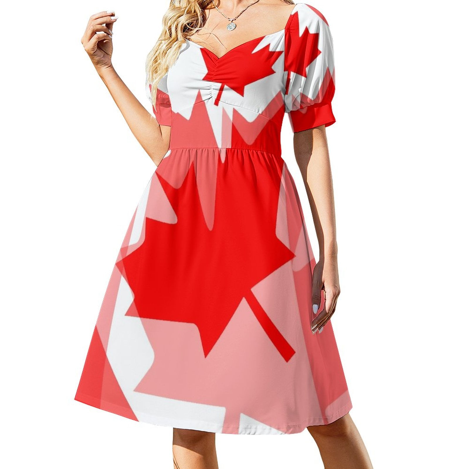 A Canadian Flag Wave Dress long dress women summer elegant dress Dance ...