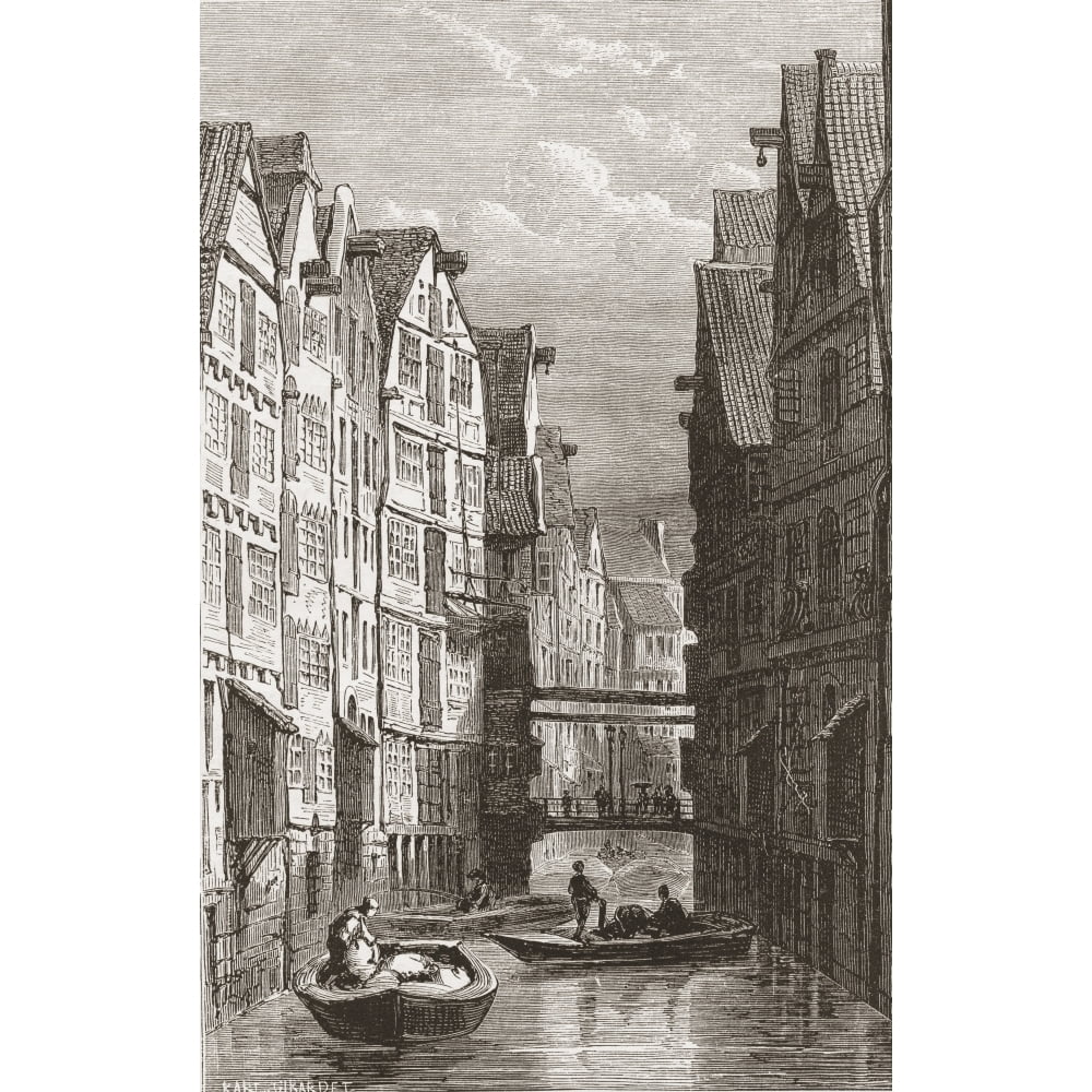 A Canal In Hamburg Germany In The 19Th Century. From Pictures From The ...