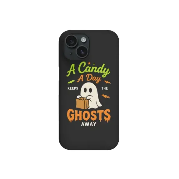 A Candy A Day Keeps Ghosts Away Phone Case for iPhone 16 15 14 13 12 11 ...