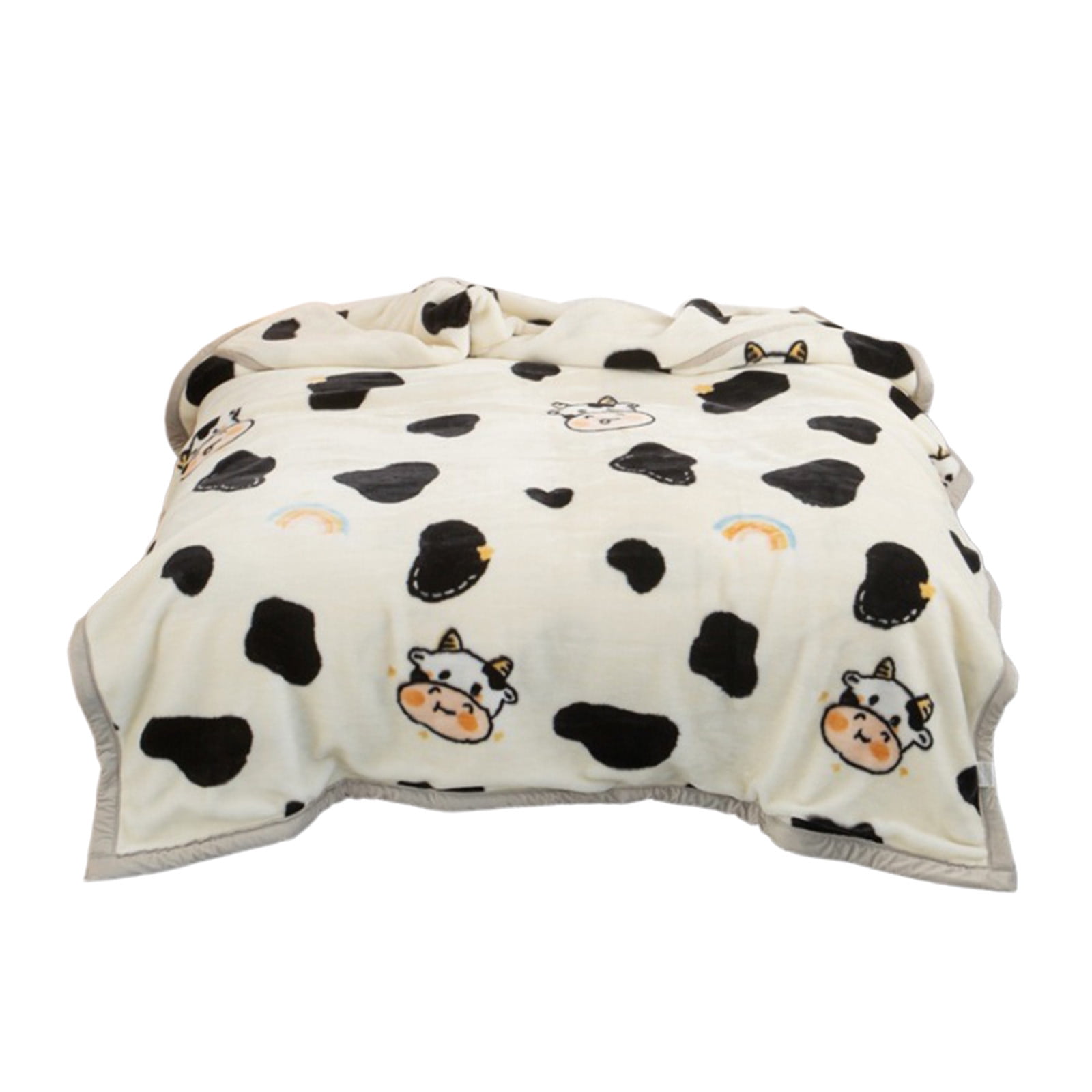 A Cartoon And Geometric Prints Double-Layered Raschel Blanket Thick ...