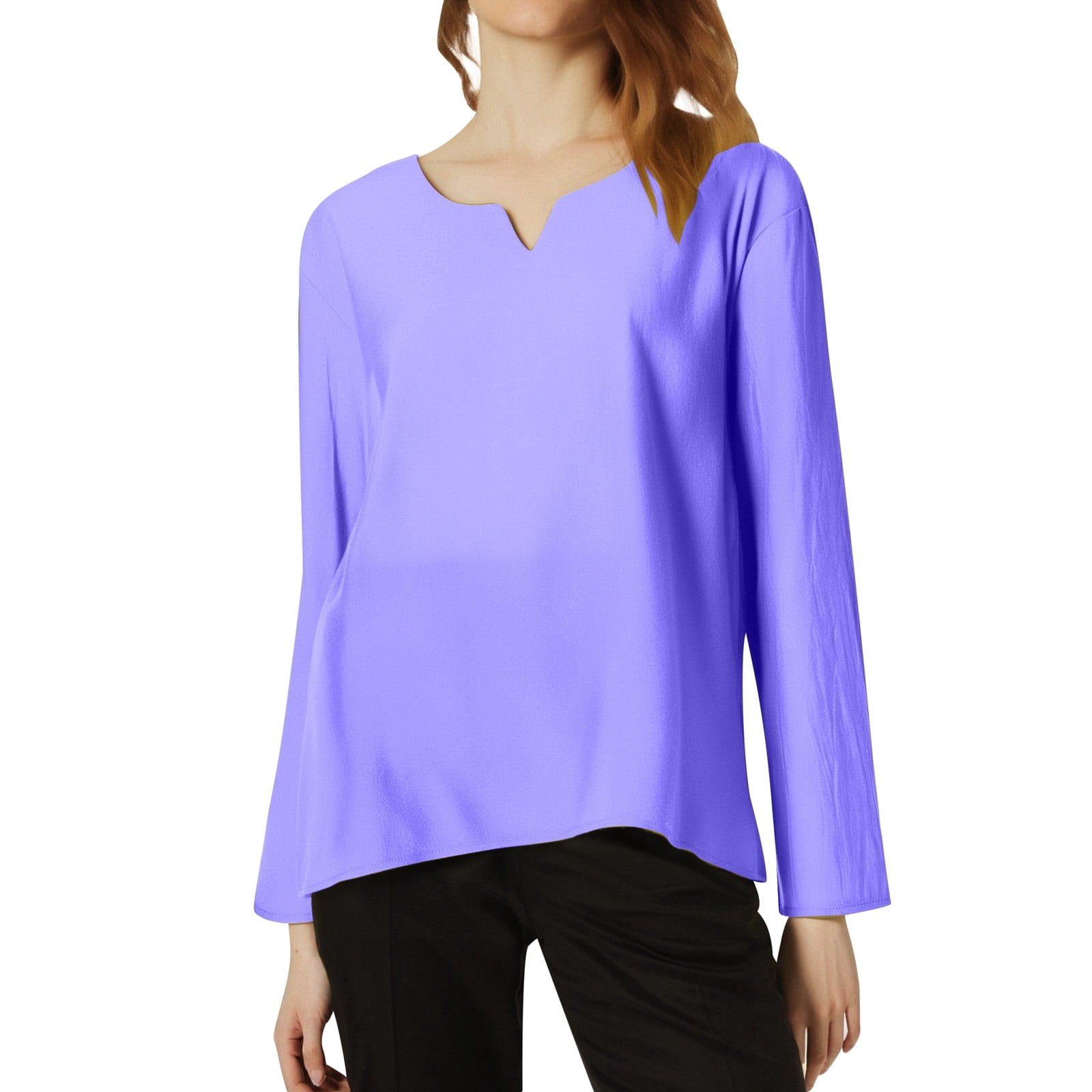 A Casual Loose And Fashionable And Linen Long Sleeved V Neck Solid ...