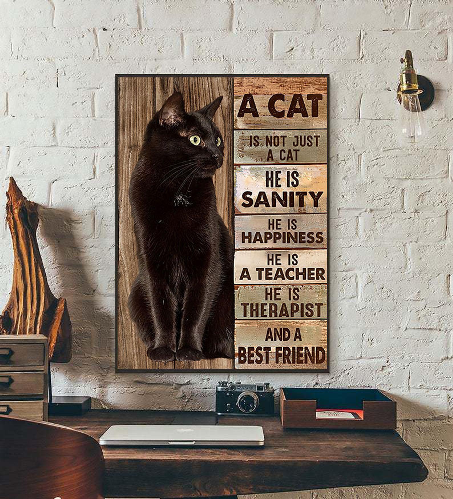 A Cat Is Not Just A Cat He Is A Best Friend Black Cat Vintage Cat Love ...