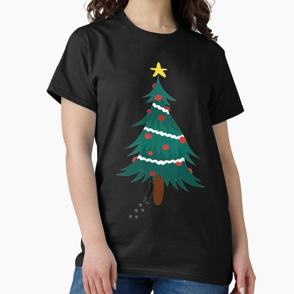 A Cat and A Christmas Tree It Won't End Well Funny Unisex T-Shirt, up ...