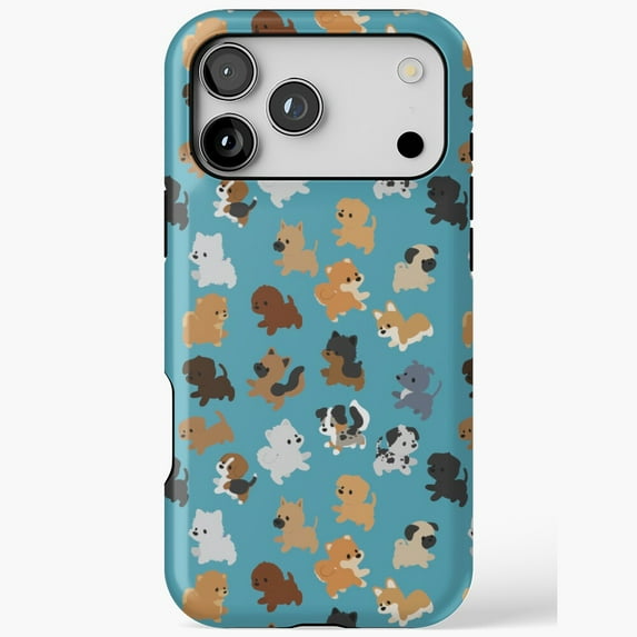 A Chibi Puppers Themed Cute Dog Graphic Design iPhone 11 through 17 Pro ...