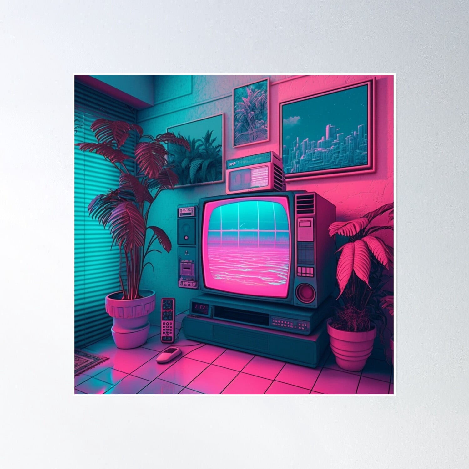 A Chill Vaporwave Room Poster Wall Art, Modern Wall Decor, 8x12 ...