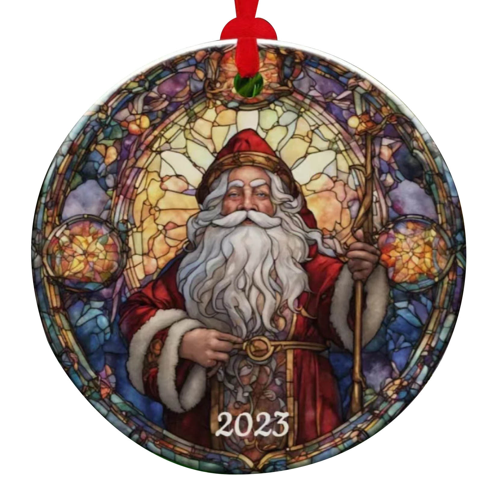 A Christmas Acrylic Pendant Concave Textured Round Pendant Decoration Style A 5 Acrylic Material ...