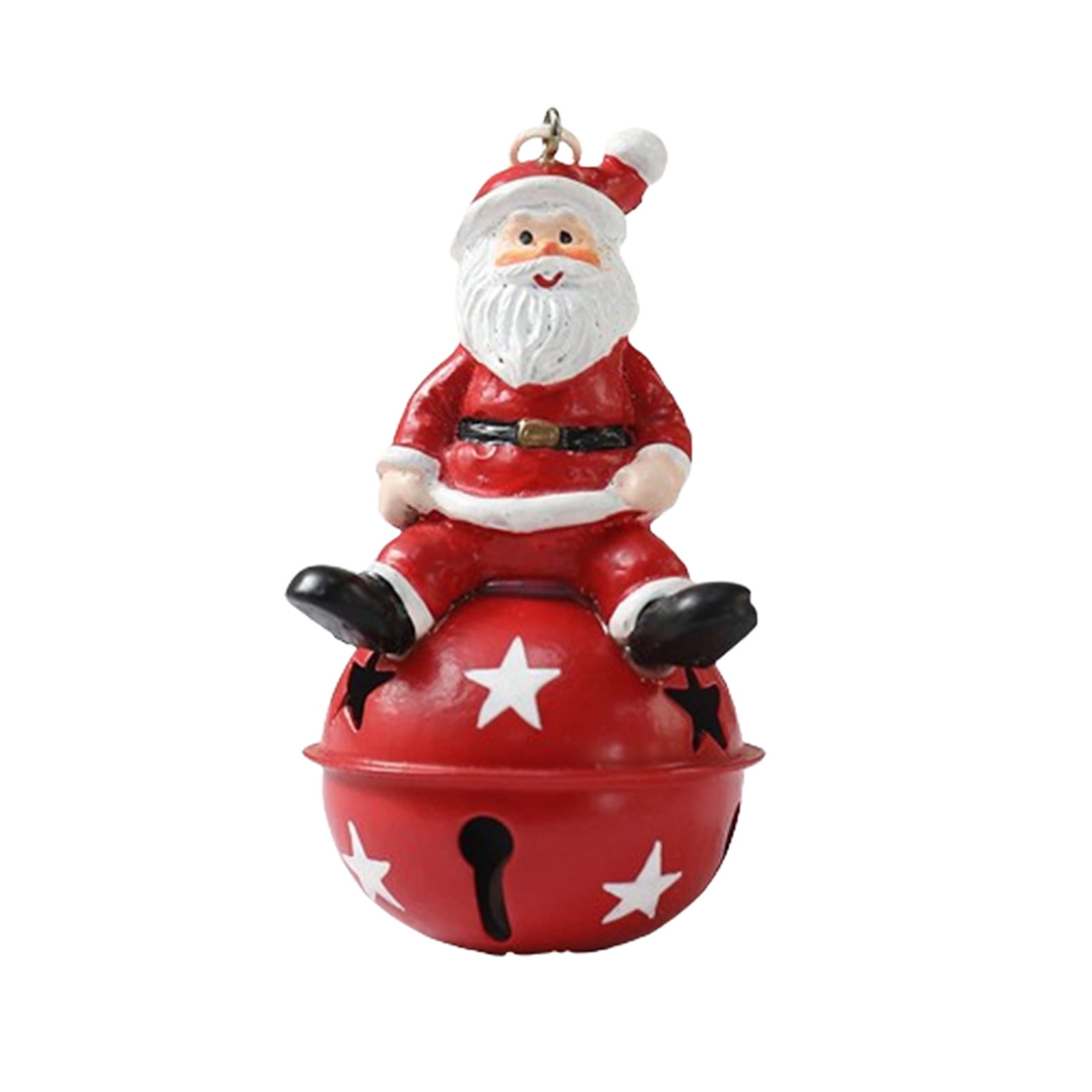 A Christmas Bell Ornaments With Santa Snowman Reindeer Designs, Iron ...