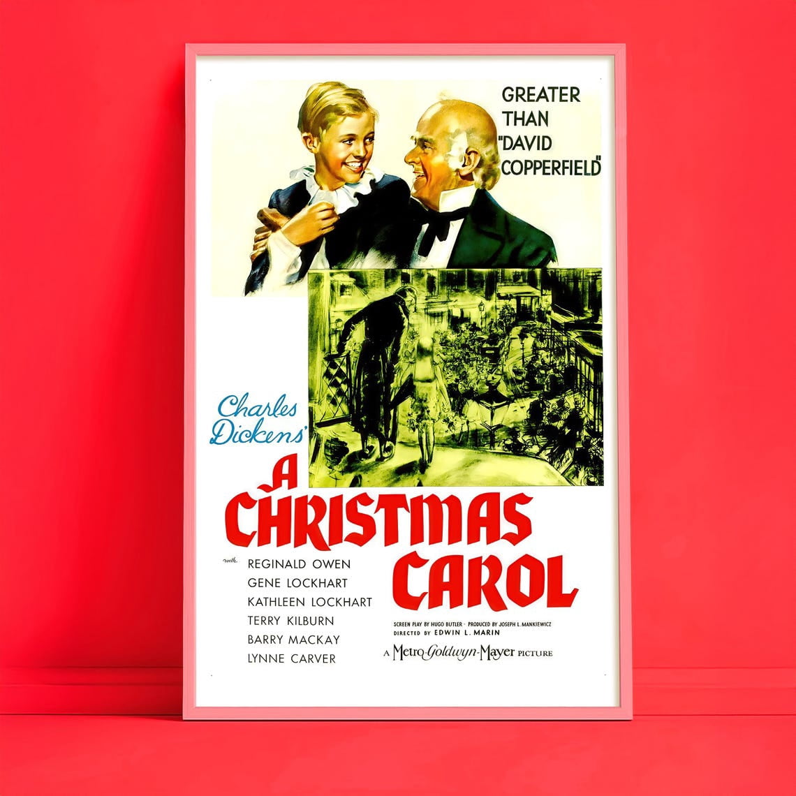 A Christmas Carol Vintage Movie Poster • Classic 1938 Holiday Film ...