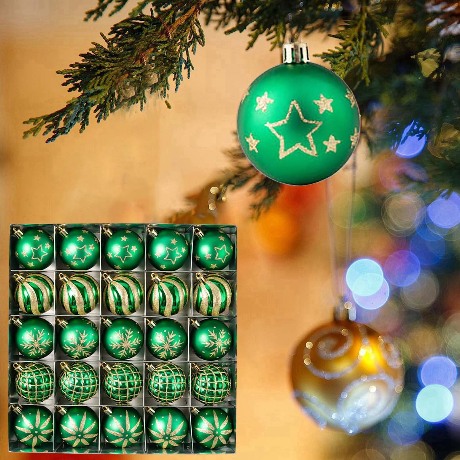 A Christmas Decoration Set Of 25 6cm Painted Ballss, Cebalnir ...