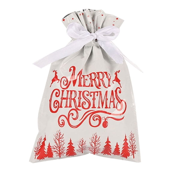 A Christmas Decorative Drawstring Candy Bag 6.3X9.4 Inches Plastic ...