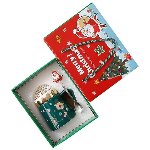 A Christmas Mug Ceramic Cup Drinking Water Cup With Lid Office Gift ...