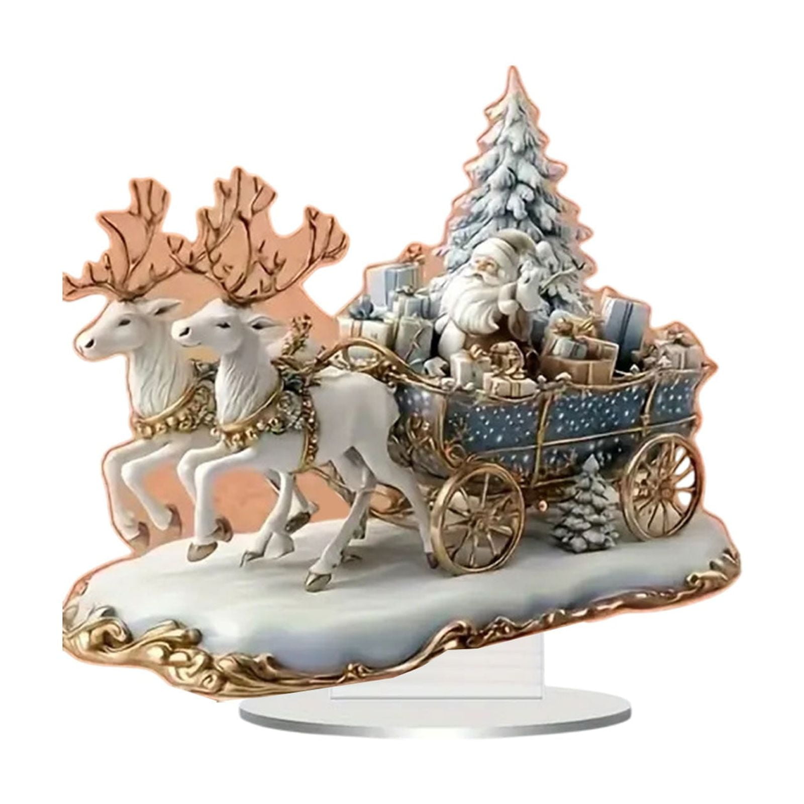 A Christmas Ornament Acrylic Flat Pendant Snowman Candles Reindeer ...