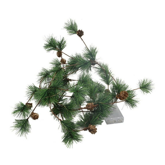 A Christmas Rattan Light String Bell Design Pinecone Tree Leaf Red ...
