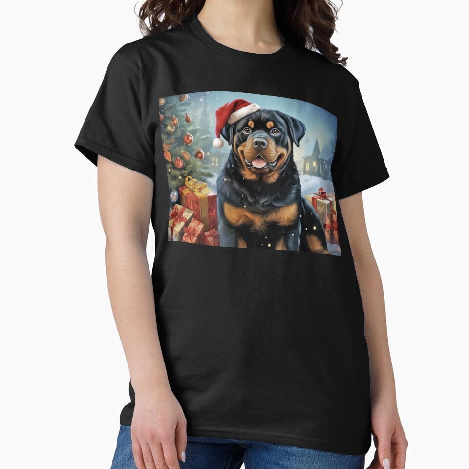 A Christmas Rottweiler Dog As St. Nick Claus Funny Holiday Animal Lover ...
