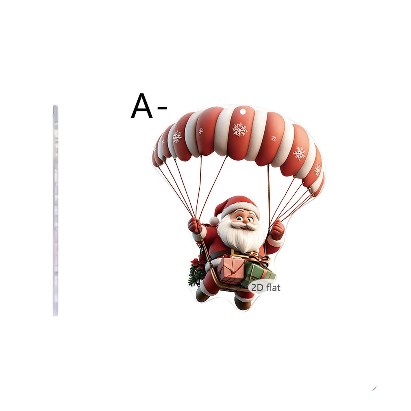 A Christmas Santa Hot Air Parachute 2D Acrylic Car Key Chain Pendant ...