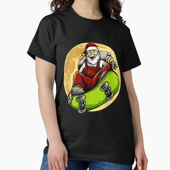 A Christmas Skateboarding St. Nick Skater Funny Holiday Design ...