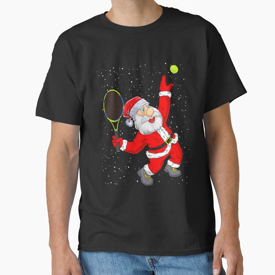 A Christmas St. Nick Claus Playing Tennis Funny Tennis Lover Holiday ...