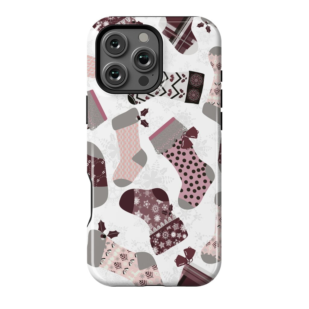 A Christmas Stockings In Purple And Gray Themed Tough Case for iPhone s ...