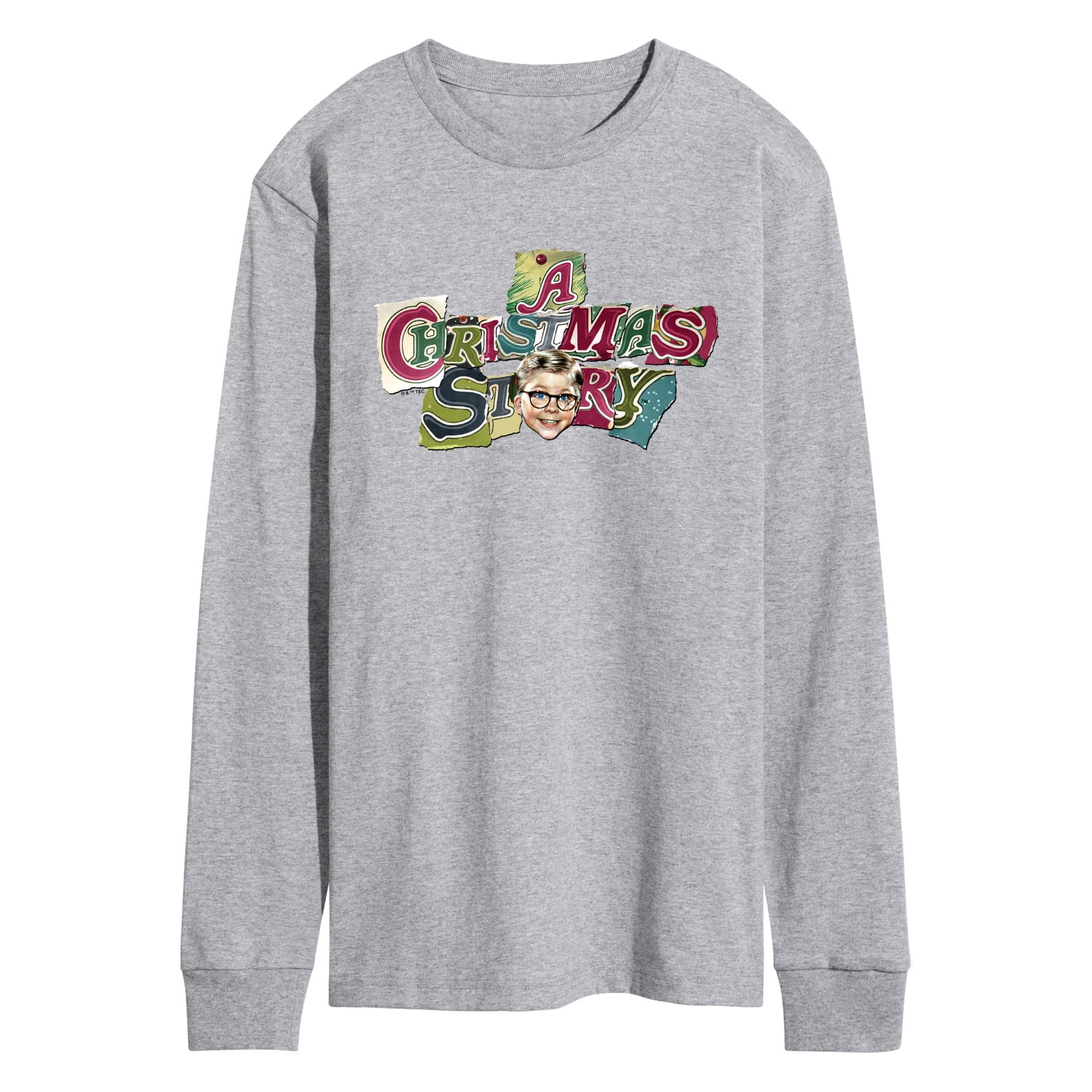 A Christmas Story - Letter Clippings Collage - Men's Long Sleeve ...