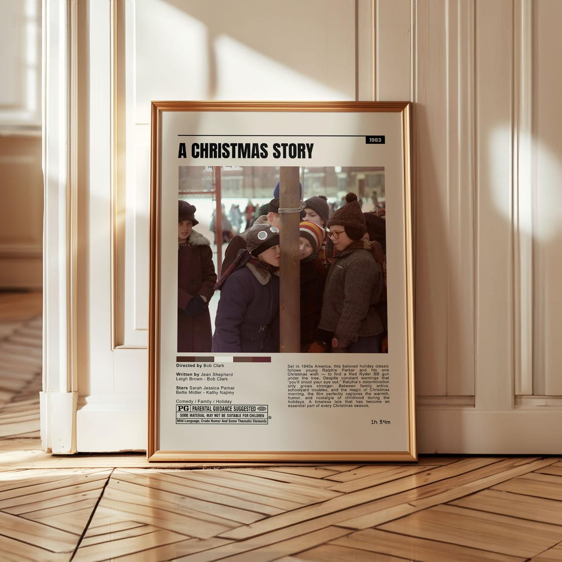 A Christmas Story Movie Poster, Retro Holiday Film Print, Unframed ...