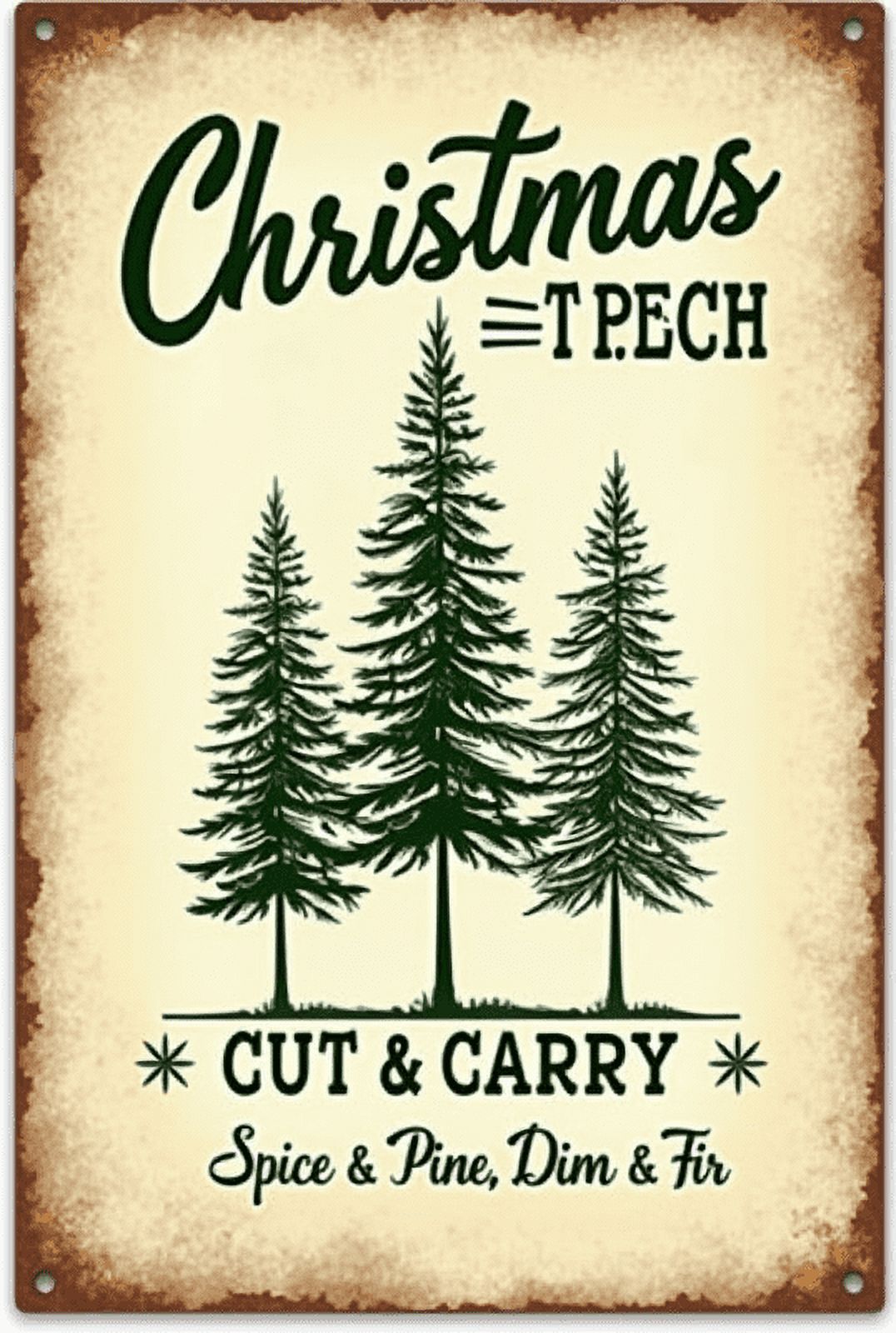 A Christmas Tree Farm Cut And Carry Sign On A Brown Paper ...