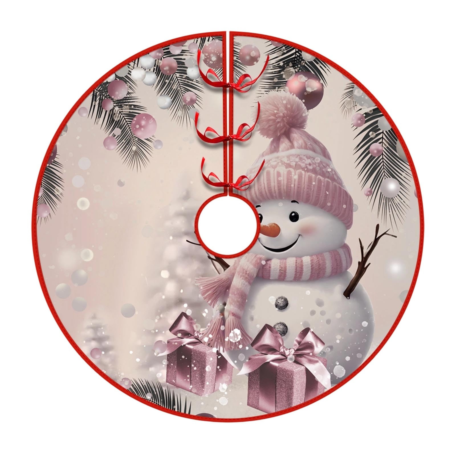 A Christmas Tree Skirt With Hemmed Edge For Tree Decoration 1Pc Size 29 ...