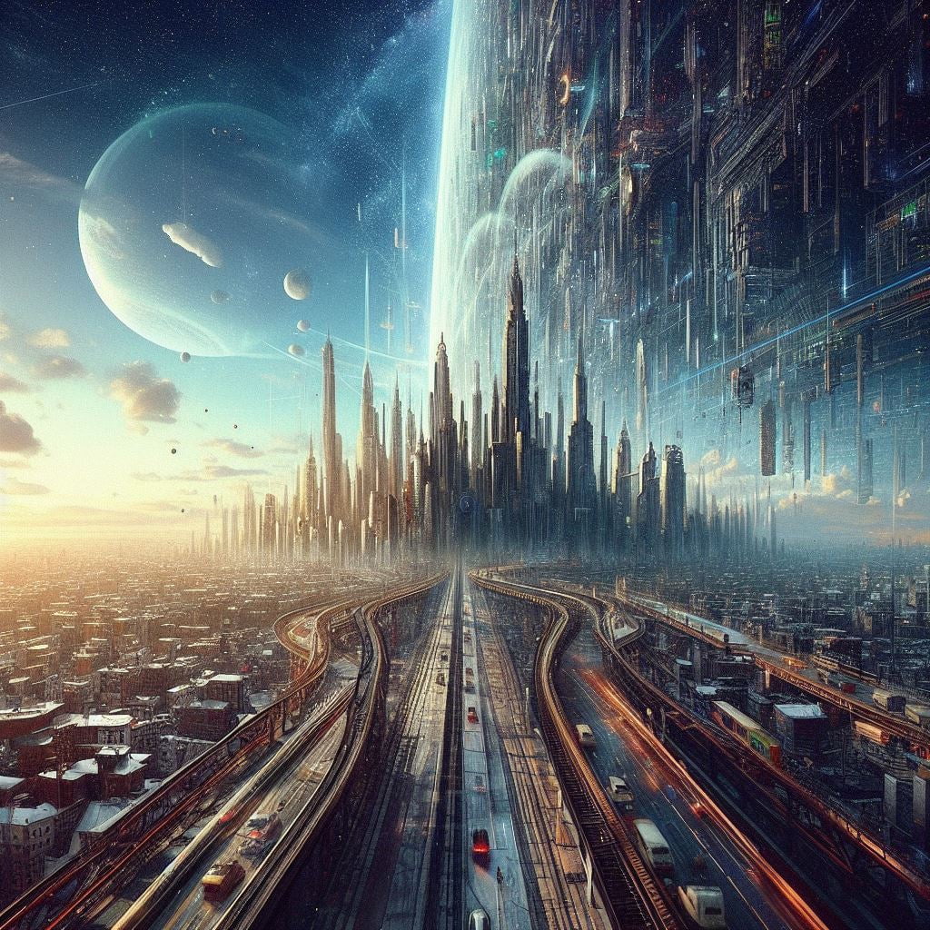 A City In A Parallel Dimension Digital Painting III - 12" x 18" Art ...