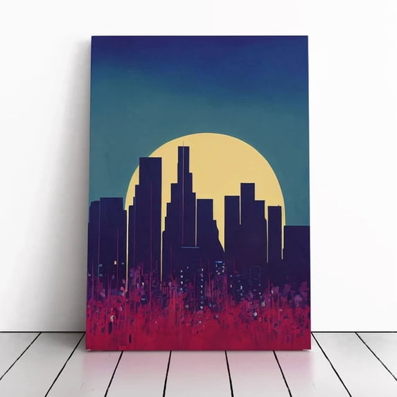 A City Skyline Sunset No.6 Abstract Wall Art Print Lounge Art Home ...