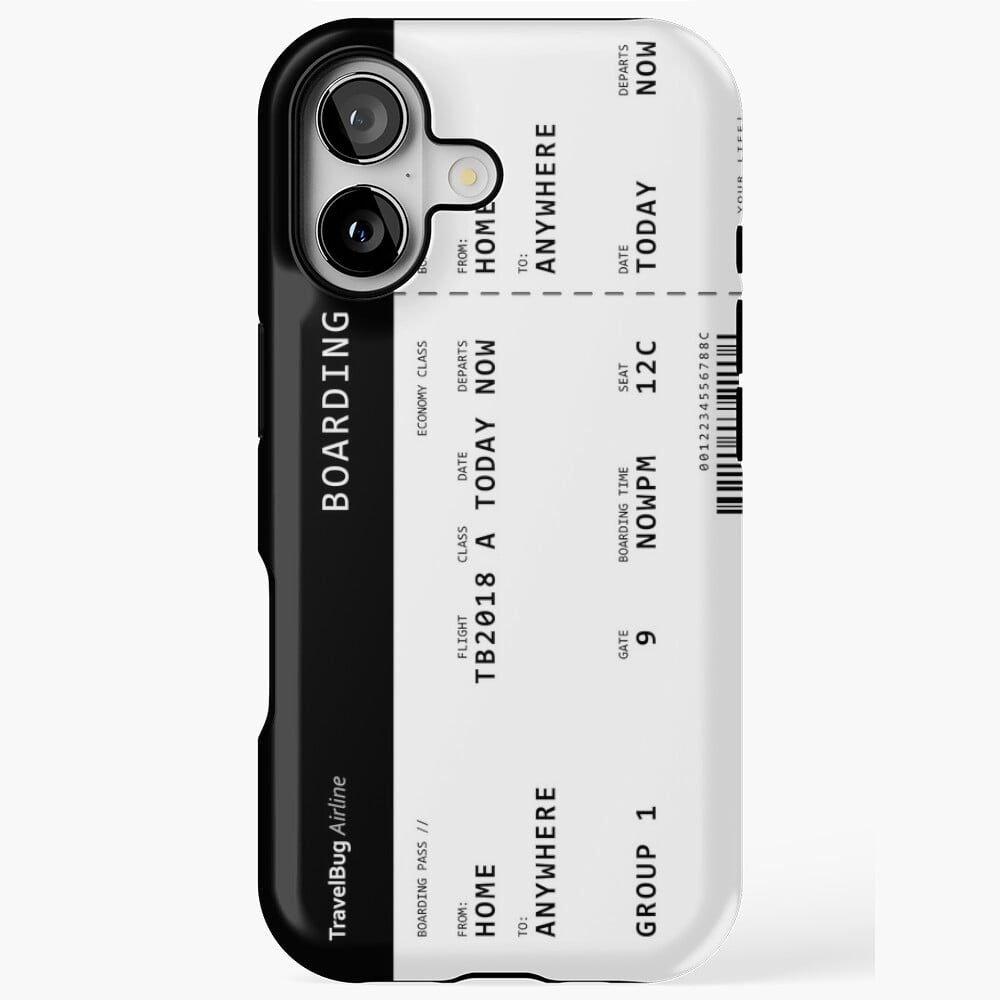 A Classic Boarding Pass Protective Case for iPhone 11 12 13 14 15 16 17 ...